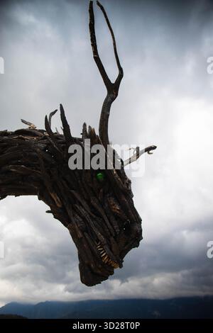 The terrific face of Drago Vaia, the largest wooden dragon sculpture in ...