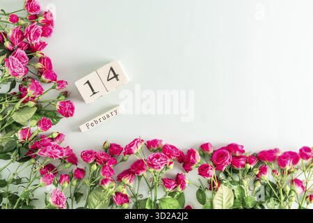 Calendar with the date February 14, a festive background for Valentine ...