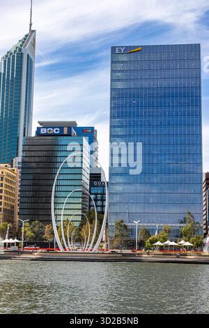 High Rise buildings and Elizabeth Quay, Perth, Western Australia ...