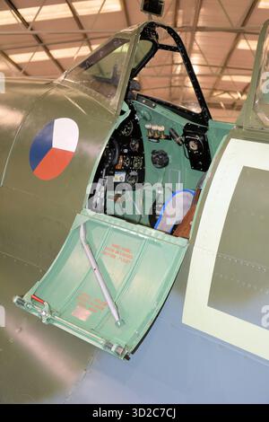 Air-to-air view of Supermarine Spitfire Mk IX MJ755 operating at Athens ...