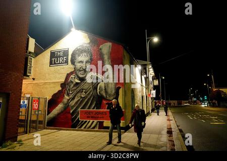 Mural of Joey Jones outside the stadium ahead of the Sky Bet ...