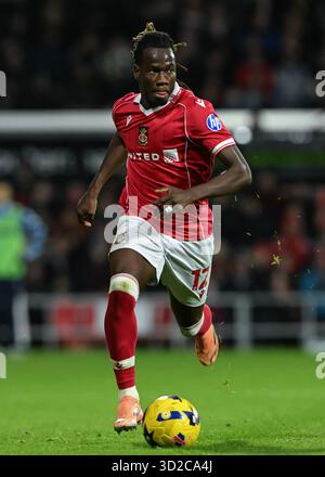 Issa Kabore of Wrexham in action during the Sky Bet Championship match ...