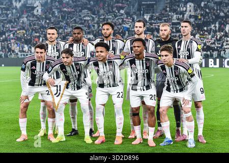 Juventus FC players line up during Serie A 2025/26 football match between Juventus FC and Torino ...