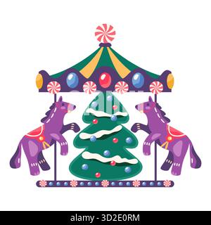 Rotation amusement kid icon. Flat illustration of rotation amusement ...