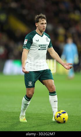 Callum Brittain of Middlesbrough in action during the Sky Bet ...