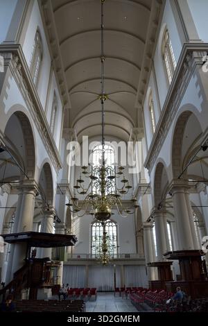 Westerkerk (Western church) interior in Amsterdam, Holland, Netherlands ...