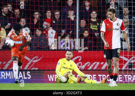 Goalkeeper Timon Wellenreuther of Feyenoord Rotterdam runs with the ...