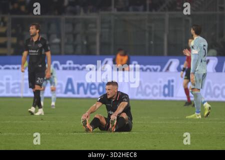 players of Cremonese show their dejection at the end of during the ...
