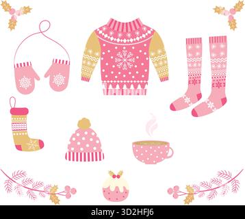 Vector design of beanie and scarf icon. Set of beanie and cap stock ...