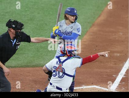 First base umpire Jordan Baker (71) during the eighth inning of a ...