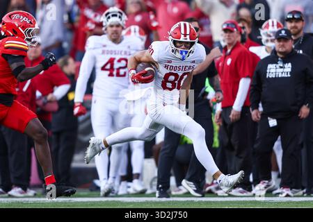 Indiana wide receiver Charlie Becker (80) makes a 10-yard catch ...
