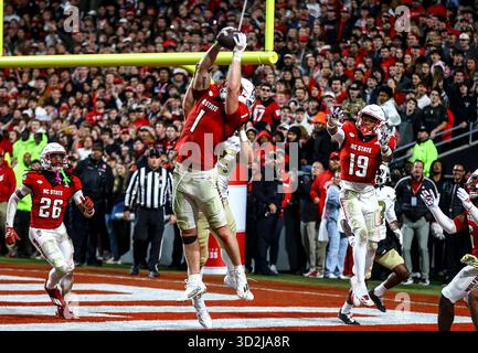 North Carolina State linebacker Caden Fordham (1) tackles Florida State ...