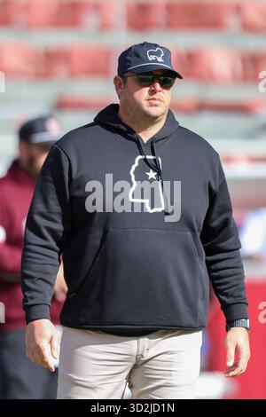 Mississippi State head coach Jeff Lebby walks the field before an NCAA ...