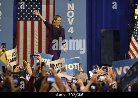 New Jersey gubernatorial candidate Mikie Sherrill votes in Montclair, N ...