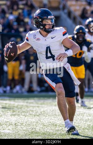 Virginia quarterback Chandler Morris (4) looks to pass against Virginia ...