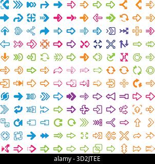 Arrow Icon Seamless Pattern, Direction Arrow Icon Vector Art ...