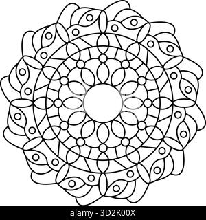 Mandala coloring page vector. Mandala line art bundle. Black and white ...