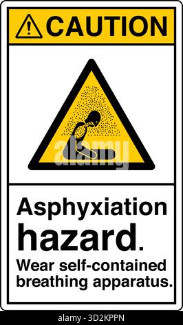 Safety Sign – Warning: Asphyxiating Atmosphere alerts workers to areas ...