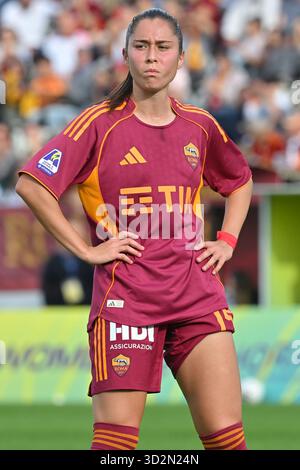 Giulia Dragoni of A.S. Roma Femminile is in action during the match ...