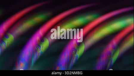 Defocused ink droplet. Iridescent substance. Purple blue neon color ...