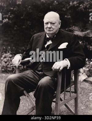 WINSTON CHURCHILL with Neville Chamberlain in in 1939, shortly before ...