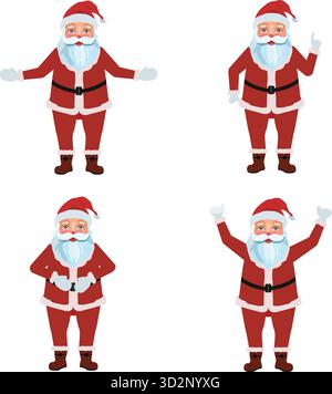 Santa christmas character vector set. Santa claus 3d characters with ...