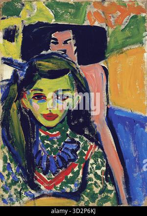 This 1910 painting by Ernst Ludwig Kirchner shows men engaging in ...
