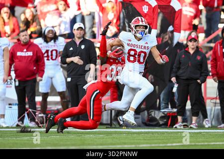 Indiana wide receiver Charlie Becker (80) makes a 10-yard catch ...