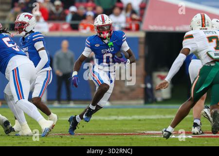SMU running back Derrick McFall (0) is tackled by California defensive ...