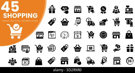 shopping related icons Stock Vector Image & Art - Alamy