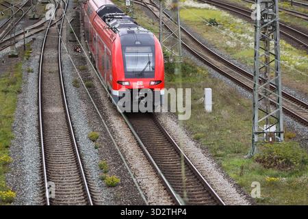 Here in the picture a train unit of an S-Bahn, Munich S-Bahn in ...