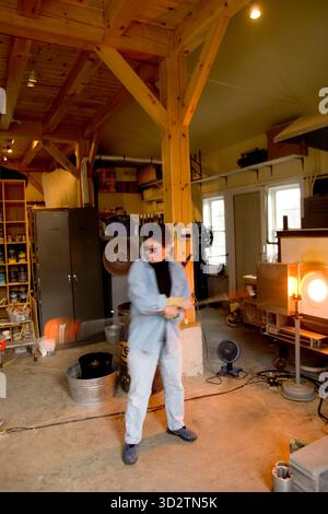 Glass blower and designer at work Stock Photo - Alamy
