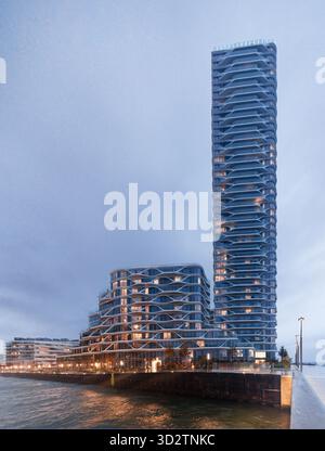 Modern architecture, "Lighthouse" high-rise building, Aarhus, Denmark ...