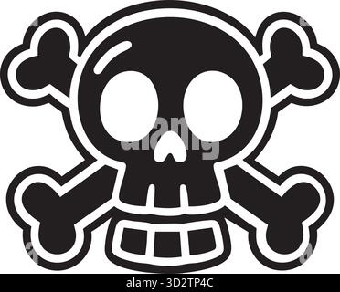 Human skull glyph icon isolated on white background Stock Vector Image ...