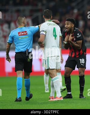 Christopher Nkunku of AC Milan reacts during the Serie A football match ...