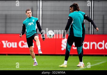 Liverpool's Florian Wirtz during a training session at the AXA Training ...