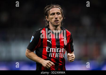 Luka Modric of AC Milan looks on during the Serie A football match ...