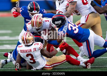 New York Giants safety Beau Brade (34) walks off the field after an NFL ...