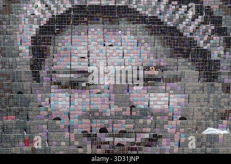 The students teamed up to perform card stunts on grandstand at the 31st ...