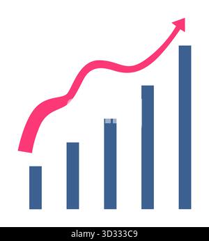 Positive growth chart, financial analytics and business success. Arrows ...
