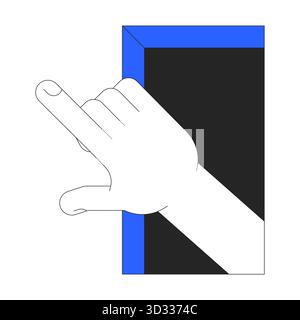 Hand gesture reaching through frame outline illustration Stock Vector ...