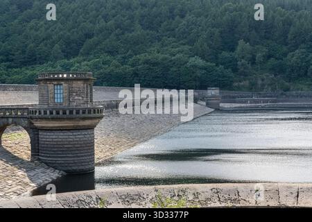 Low water levels at Ladybower Reservoir Derbyshire UK reveals ruins of ...
