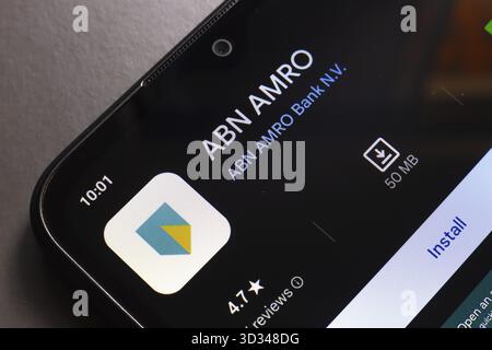 In this photo illustration, the ABN AMRO logo is seen displayed on a ...