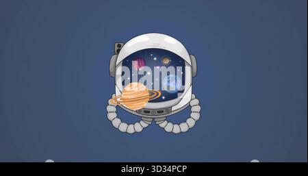 Ringed Earth-like planet and its moon, computer artwork. Earth-like ...