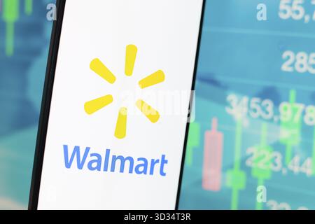 In this photo illustration, the Walmart, Inc. logo seen displayed on a ...