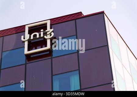 Uni3 by Geely Campus logo in Geely Innovation center on May 10, 2025 in ...