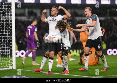 Dion Sanderson of Derby County celebrates his goal in the 36th minute 1 ...