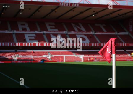 The Nottingham Forest corner flag prior to kick off during the Premier ...