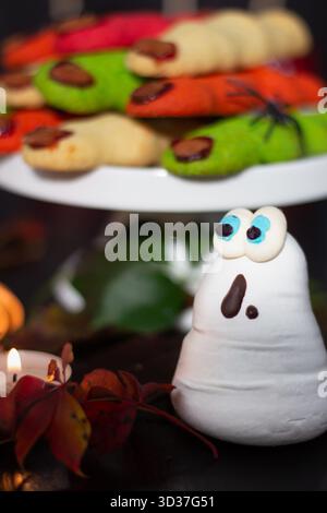 Tasty cookies for Halloween celebration in a shop window Stock Photo ...