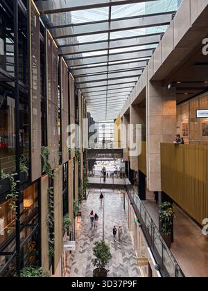 Commercial Bay shopping mall, Auckland. Multi-level interior showcasing ...